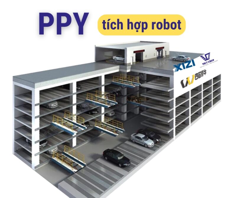 Hệ thống đỗ xe thông minh dạng trượt ngang có robot